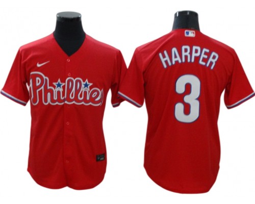 Philadelphia Phillies #3 Bryce Harper Red Alternate Cool Base Jersey