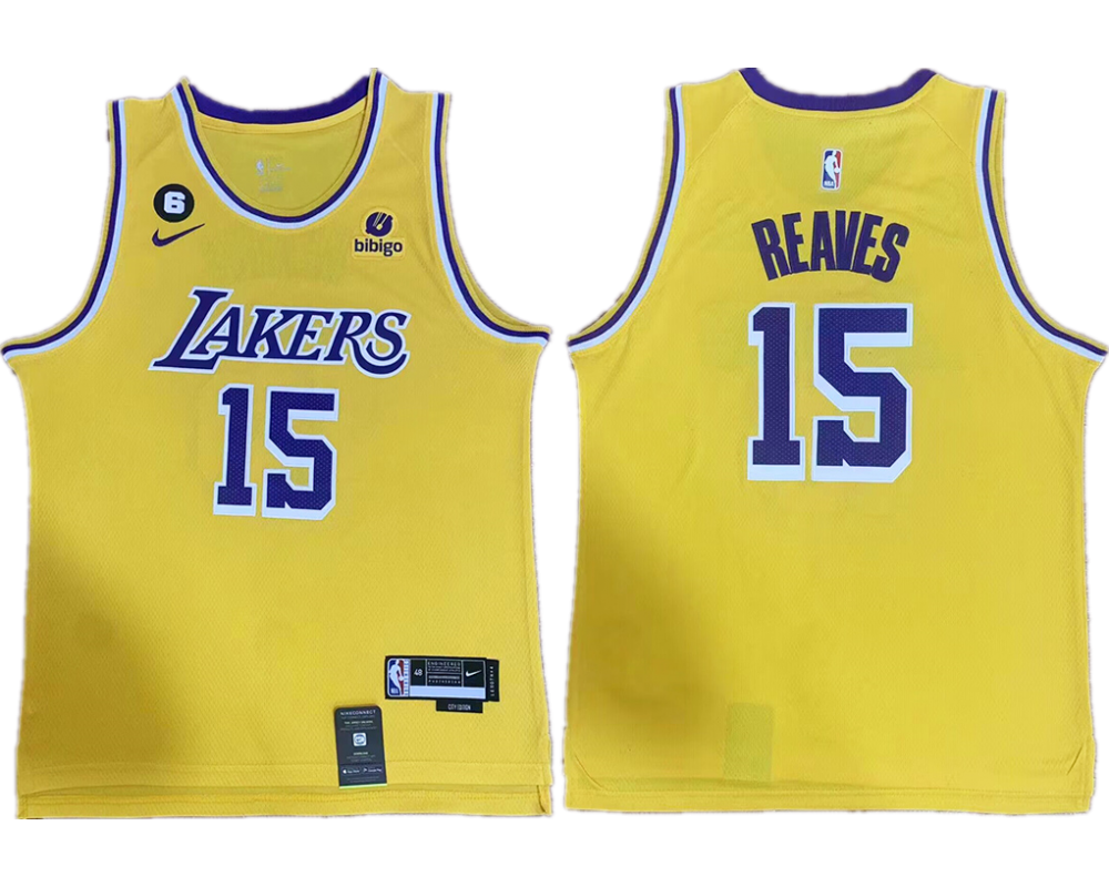 Los Angeles Lakers #15 Austin Reaves Yellow Swingman Jersey