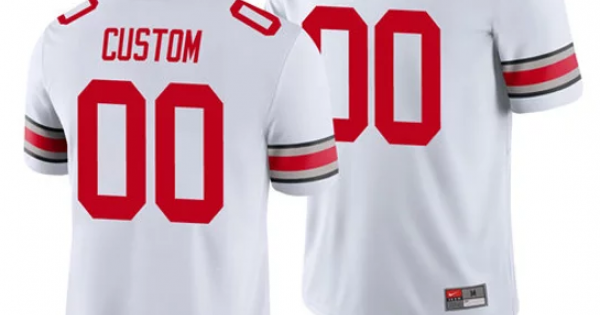 Custom Ohio State Buckeyes White Football Jersey