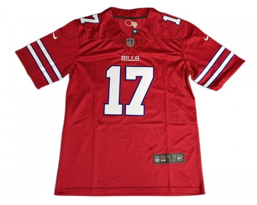Buffalo Bills #17 Josh Allen Red Color Rush Jersey