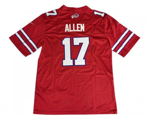 Buffalo Bills #17 Josh Allen Red Color Rush Jersey