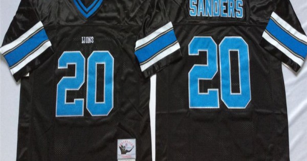 M&N Detroit Lions #20 Barry Sanders Black 1996 Legacy Jersey