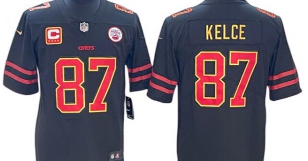 Kansas City Chiefs #87 Travis Kelce Black Gold Vapor Limited Jersey