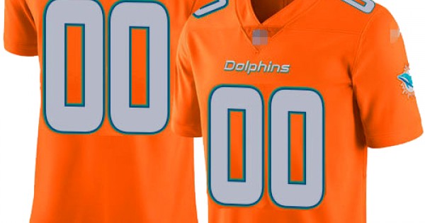 Custom Miami Dolphins Orange Vapor Limited Jersey